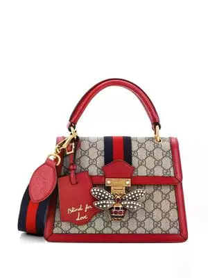 Gucci Queen Margaret Gg Coated Canvas Top Handle Satchel - Red