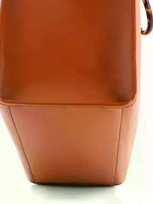 Fendi Sunshine Shopper Leather Large Tote Bag - Brown