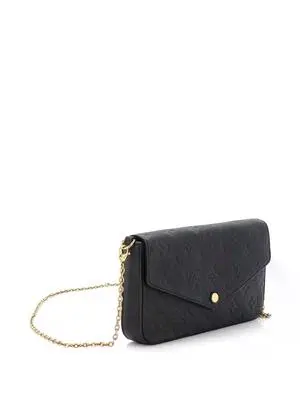 LOUIS VUITTON Felicie Pochette Monogram Empreinte Leather - Black