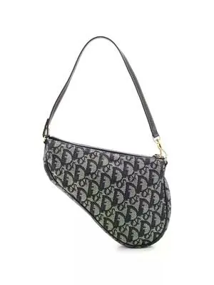 Dior Vintage Diorissimo Canvas Mini Saddle Bag Clutch - Blue