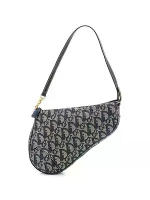 Dior Vintage Diorissimo Canvas Mini Saddle Bag Clutch - Blue