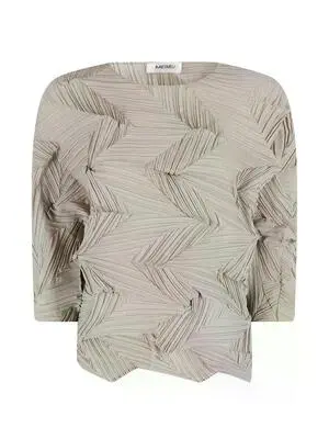 MEIMEIJ Plissé Chevron-pattern Blouse