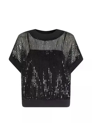 MEIMEIJ Sequin-embellished Mesh Blouse