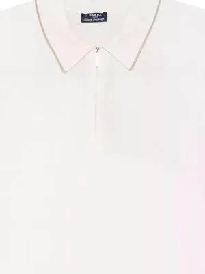 BARBA NAPOLI Ribbed Contrast-trim Polo Shirt