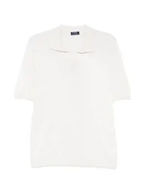 BARBA NAPOLI Fine-knit V-neck T-shirt