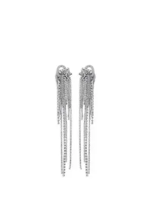 AREA Messy Chain Crystal-embellished Earrings - Silver