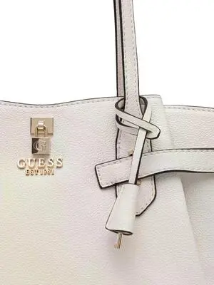 Guess Belted Pebbled Shoulder Bag - Neutrals