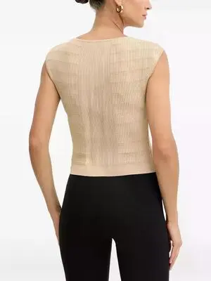 Guess Ribbed Button Top - Neutrals
