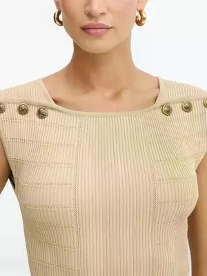 Guess Ribbed Button Top - Neutrals