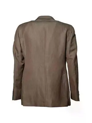 GABRIELE PASINI Peak-lapel Textured Blazer - Brown