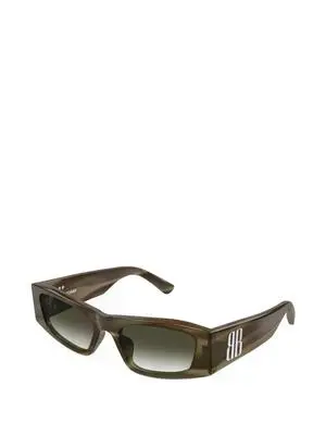 Balenciaga Logo-detail Rectangle-frame Sunglasses