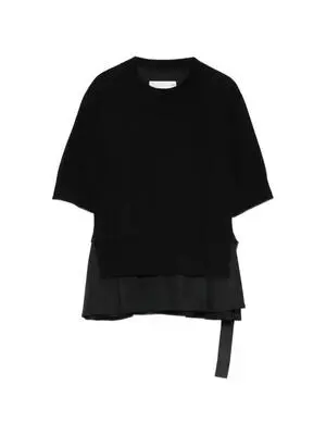 Sacai Paneled Short Sleeve Top
