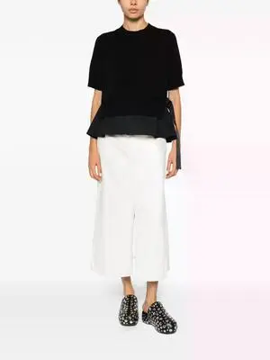 Sacai Paneled Short Sleeve Top