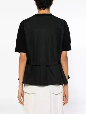 Sacai Paneled Short Sleeve Top