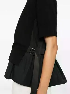 Sacai Paneled Short Sleeve Top