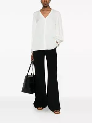 Theory V-neck Flared-cuff Blouse