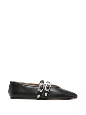 Le Monde Beryl Claudia Buckle Detail Ballet Flats - Black