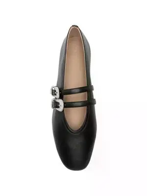 Le Monde Beryl Claudia Buckle Detail Ballet Flats - Black