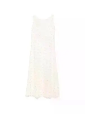 LUISA CERANO Floral-appliqué Midi Dress