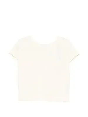 LUISA CERANO Raw-cut V-back Top - Neutrals