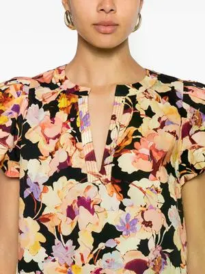 Ulla Johnson Abril Floral-print Blouse - Black