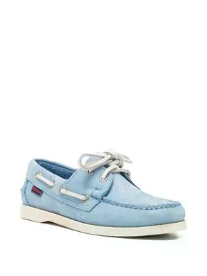 SEBAGO Portland Leather Boat Shoes With Whipstitch Detailing - Blue