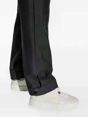 Versace Greca Embossed Leather Low-top Sneakers - Neutrals