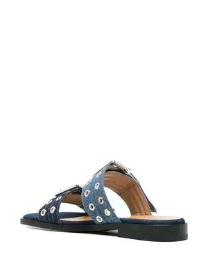 GANNI Buckle Detail Double-strap Sandals