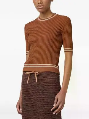 TOD'S Ribbed Knit Top - Brown