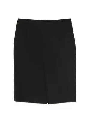 MARSEM Raw-edge Slit Mini Skirt - Black