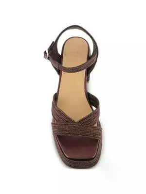 CastaÑer Vallita Woven Metallic Sandals
