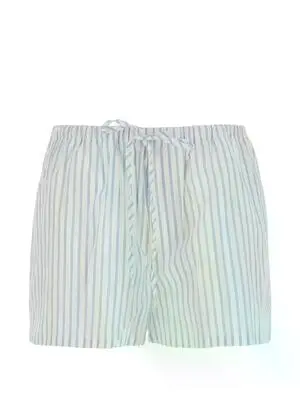 DUNST Striped Drawstring Shorts - White