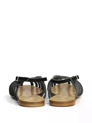 ANNA F. Cage-construction Slingback Sandals - Black