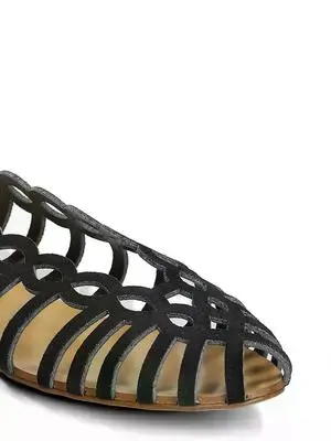 ANNA F. Cage-construction Slingback Sandals - Black