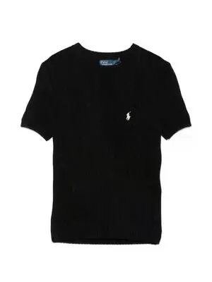 Polo Ralph Lauren Cable-knit Logo-embroidered Short-sleeve Sweater