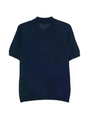 KANGRA Ribbed-knit Polo Shirt