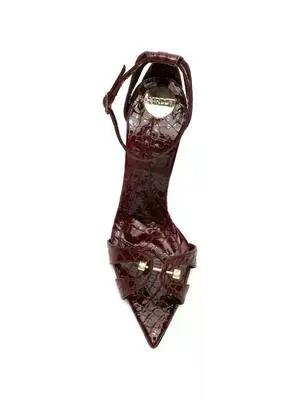 HARDOT Croc-effect Pointed-toe Sandals