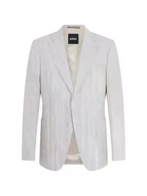 BOSS Striped Single-breasted Blazer - Neutrals