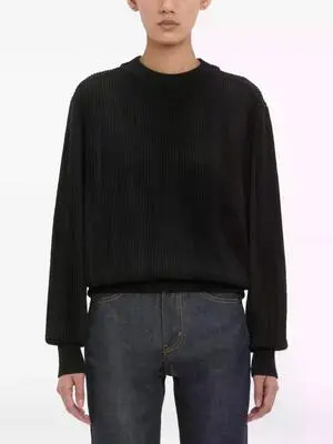 Victoria Beckham Relaxed-fit Ribbed-knit Sweater - Black