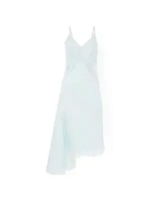 Victoria Beckham Crushed Cami Asymmetric Midi Dress - Blue