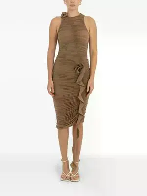 MAYGEL CORONEL Ruched Ruffled Beach Cover-up