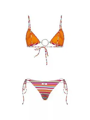 BIKINI LOVERS Striped Ring-detail Bikini