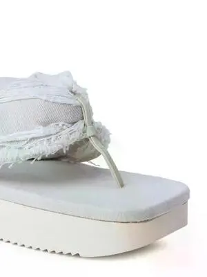 Rick Owens Frayed Denim Sandals