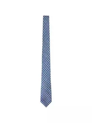 Kiton Floral-print Neck Tie - Blue