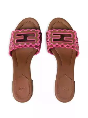 Fendi Scalloped Sandals - Brown
