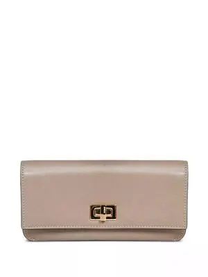 Fendi Twist-lock Leather Wallet - Neutrals