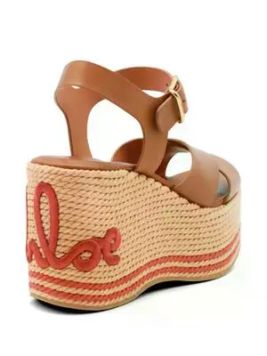 Chloé Leather Platform Espadrilles - Neutrals