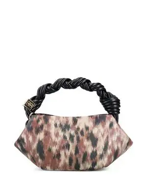 GANNI Mini Tote Bag With Braided Handle - Brown