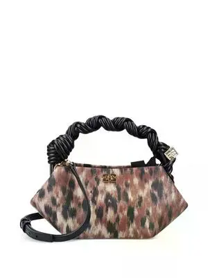 GANNI Mini Tote Bag With Braided Handle - Brown