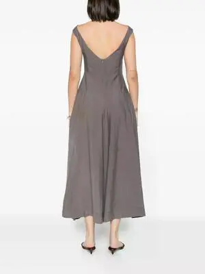 COLLECTION PRIVEE? Lizza Boat-neck Flared Midi Dress
